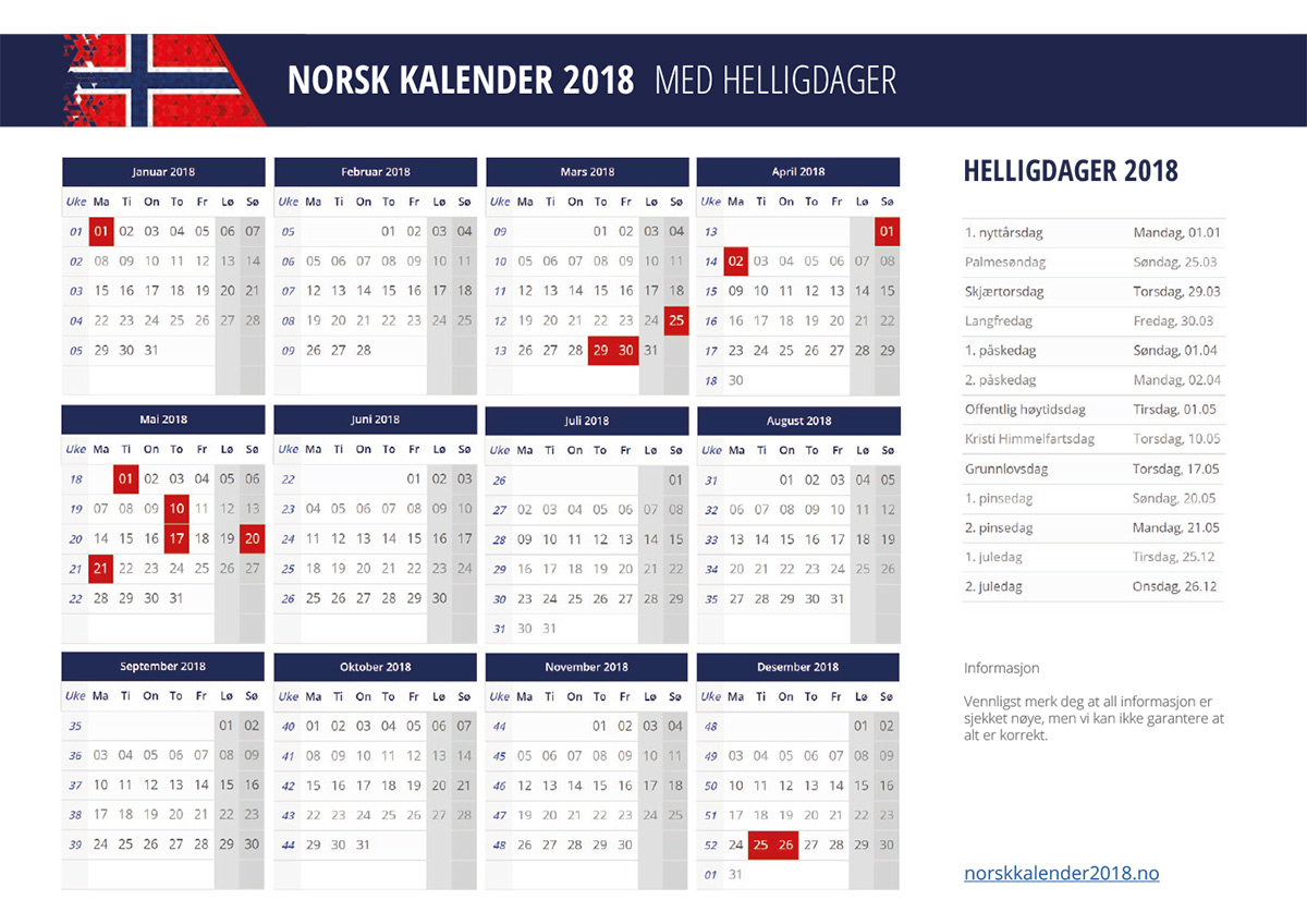 Kalendar – Naustferie